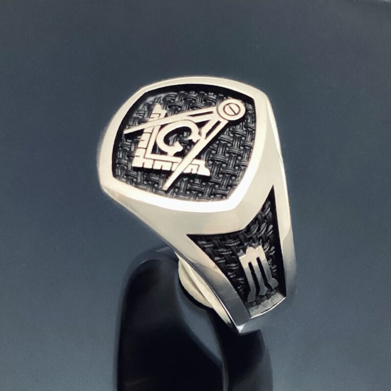 Masonic “Woven In Brotherhood” Blue Lodge Ring in Sterling Silver ...
